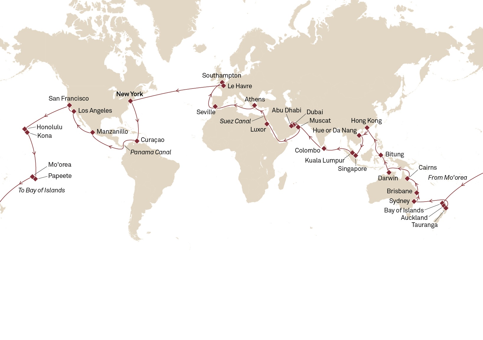 Cunard 2026 World Cruise on Queen Anne