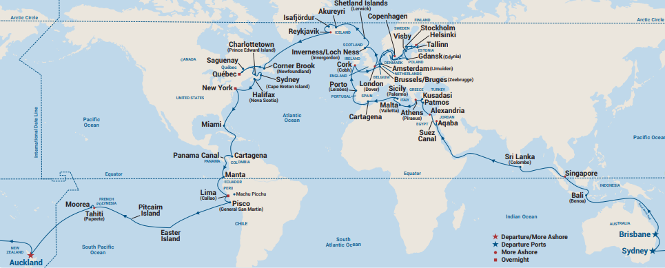 Princess Cruises 2026 World Cruise on Crown Princess